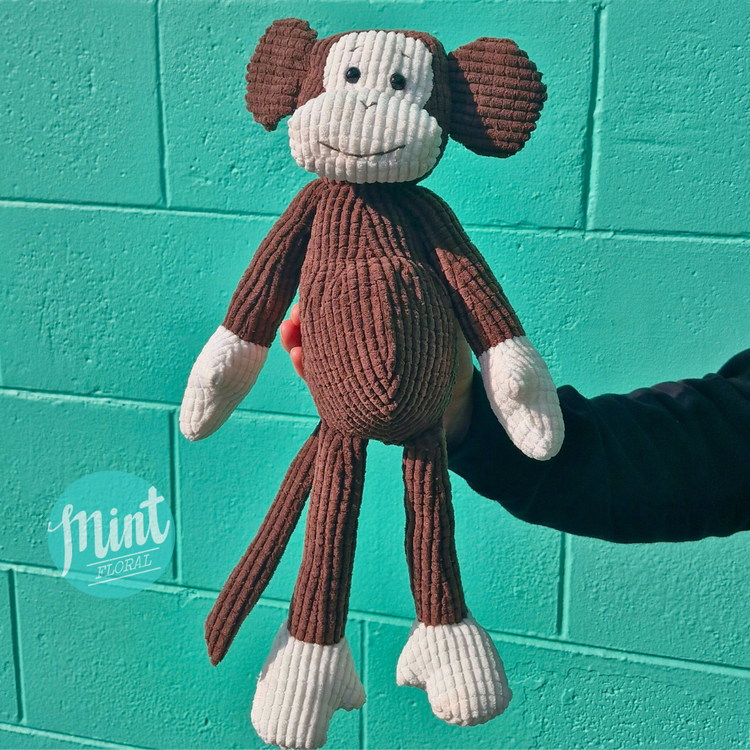 Cuddly Textured Monkey — Mint Floral NZ